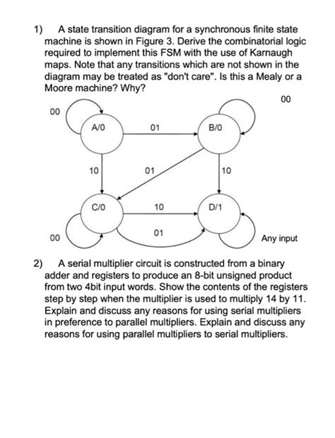 Solved 1 A State Transition Diagram For A Synchronous