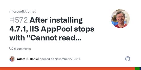 After Installing 471 Iis Apppool Stops With Cannot Read Configuration File · Issue 572