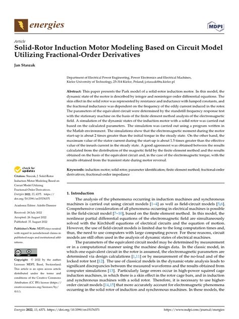 Solid Rotor Induction Motor Modeling Based On Circ Pdf Electric Motor Inductance