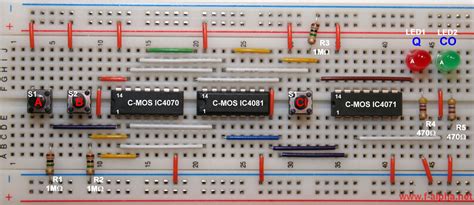 Full Adder Circuit Using Breadboard