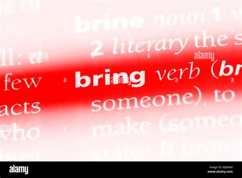 Bring Word In A Dictionary Bring Concept Stock Photo Alamy