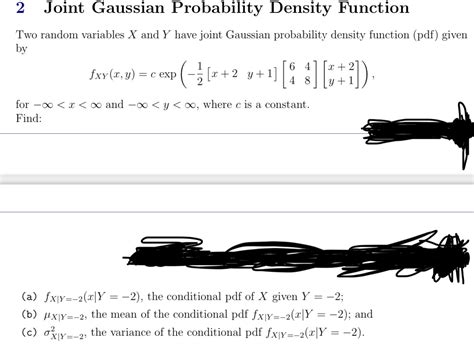 Solved 2 ﻿joint Gaussian Probability Density Functiontwo