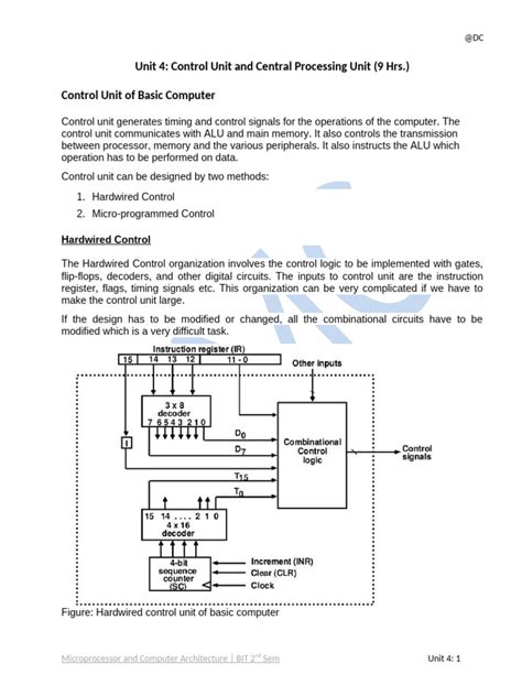 unit 4 control unit and central processing unit pdf central processing unit integrated circuit