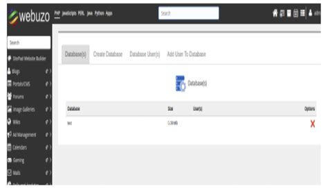 cara remote database di panel webuzo