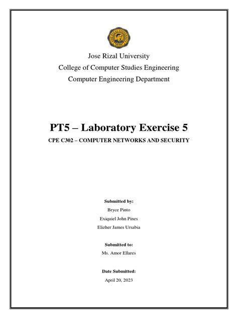 Pt5 Laboratory Exercise 5 Pdf Computer Network Network Switch
