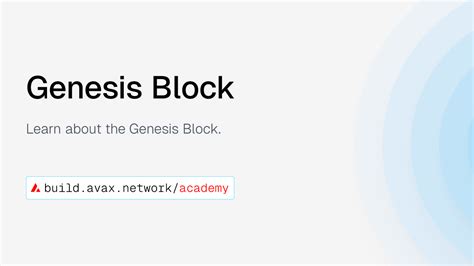Genesis Block Avalanche Builder Hub