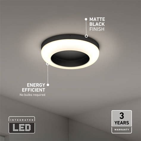Louka 15 In Led Flush Mount Light 5 Cct Black Artika