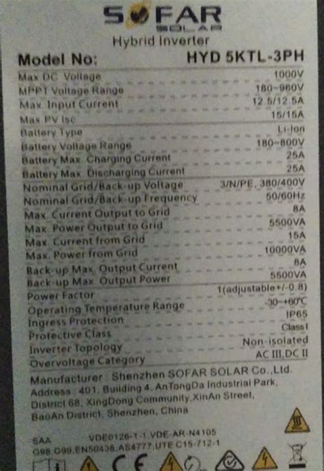 Sofarsolar Inverter Integration Configuration Home 55 Off