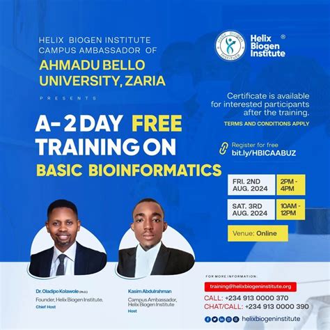 Learn Bioinformatics With Helix Biogen Institute Kasim Abdulrahman Posted On The Topic Linkedin