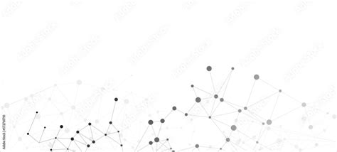 Abstract Background Connected Dots On A White Background Grey Big Data Stock Vector Adobe Stock