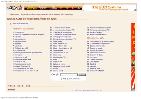 Pdf Curso De Visual Basic Aulaclic Índice Del Curso De Visual Basic