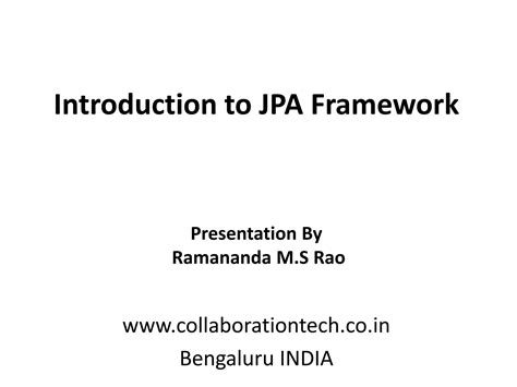 Introduction To Jpa Framework Pptx Databases Computer Software