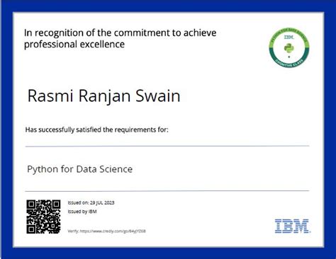 Ibmcertification Python101 Datascience Certificateofcompletion