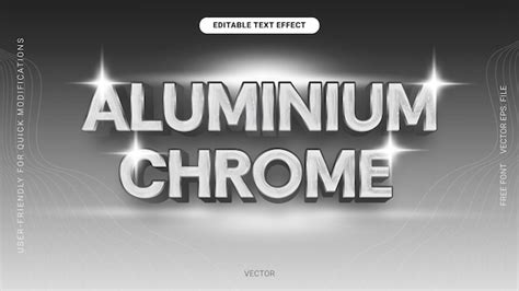 Premium Vector Vector Aluminium Chrome 3d Metallic Silver Light Gradient Font Metallic Text