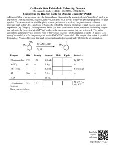 Reagent Labeling Evaluation Sheet
