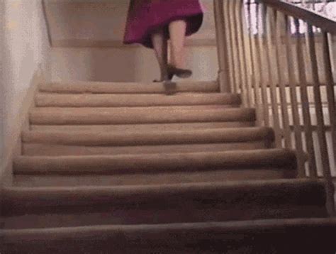 Fall Down Stairs  Floodwater Pours Down Stairs In New York