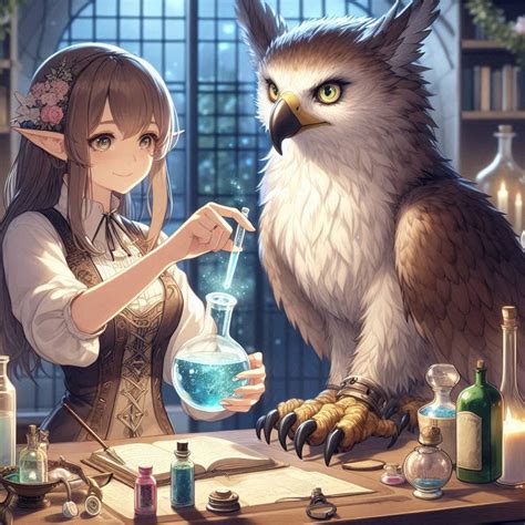 Elf Girl Apprentice Making Potion By Monstergirlasmr On Deviantart