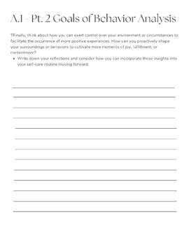 Mindfulness Science Journal Prompts For BCaBA Task List Section A Th Edition