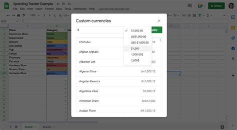 How To Create Monthly Spending Tracker In Google Sheets