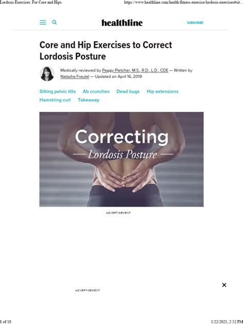 Lordosis Exercises For Core And Hips Pdf Strength Training Pelvis