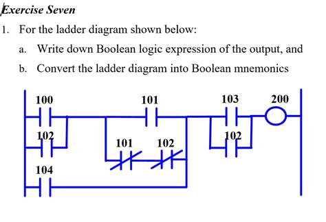 Solved Exercise Seven For The Ladder Diagram Shown Below Chegg