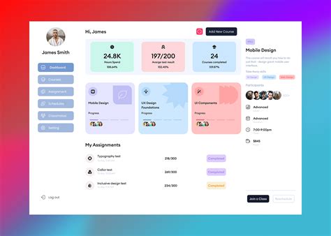 UX UI Design Course Dashboard Behance