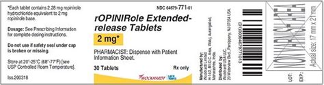 Ropinirole Extended Release Tablets Fda Prescribing Information Side Effects And Uses