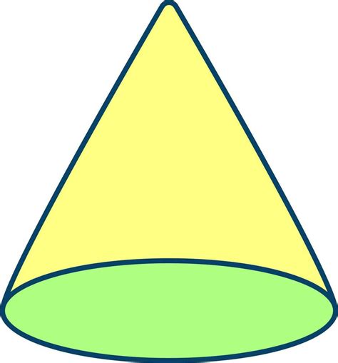 Geometría Cono Icono En Verde Y Amarillo Color 24951099 Vector En Vecteezy
