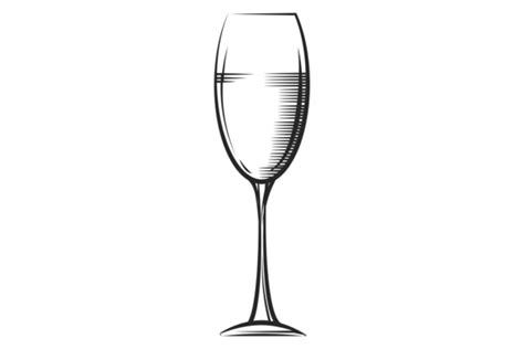 Sparkling Wine Glass Engraving Beverage Graphic By Vectortatu