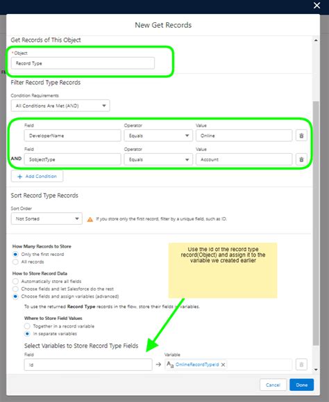 Highlight How To Get Record Type Id In A Flow By Using Get Records Action