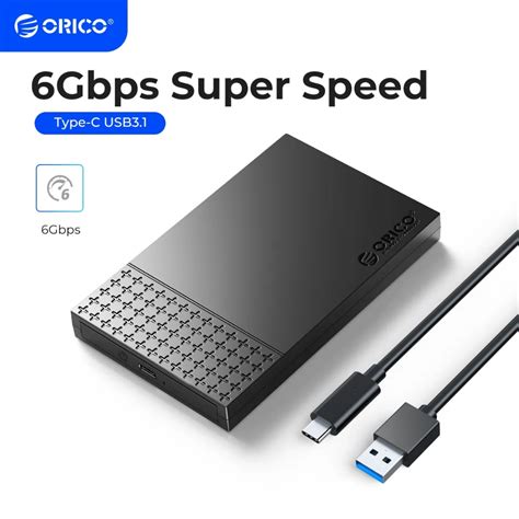 ORICO Type C HDD Case SATA To USB3 1 HDD Enclosure For 2 5 HDD SSD 6Gbps Speed Support UASP