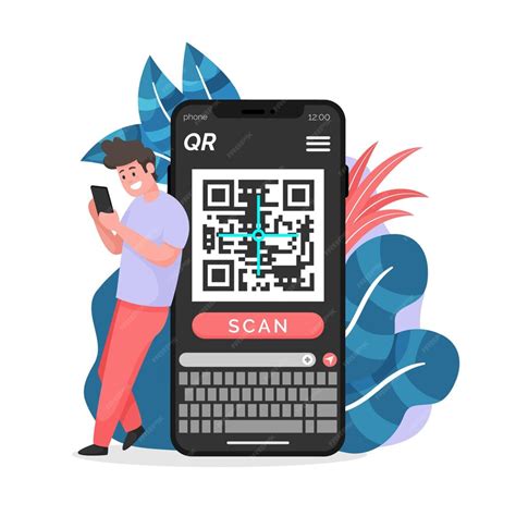 스마트 폰 스캔 Qr 코드 그림 무료 벡터