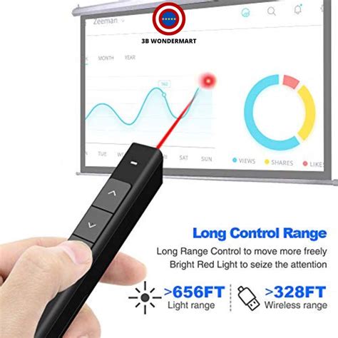 Professional Presentation Laser Pointer Remote Control 24g Wireless