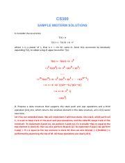 CS300 Sample Midterm Solutions Recurrence Data Course Hero