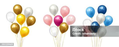 축제 현실적인 풍선 세트입니다 화려한 풍선으로 축하 디자인 3d 현실적인 벡터 일러스트 레이 션 풍선에 대한 스톡 벡터 아트 및 기타 이미지 Istock