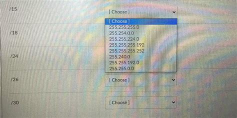 Solved Match Each Of The Follow Subnet Masks Written In