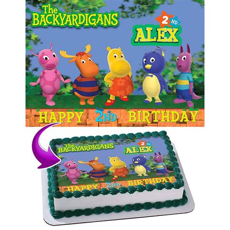 Sugarmelicious The Backyardigans Edible Cake Image Topper Personalized 1 4 Sheet Birthday Cake