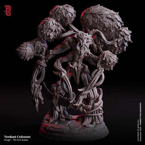 Verdant Colossus Tree Miniature Ent Monster Miniature Druid Forest Mm Scale Mm Base Dnd