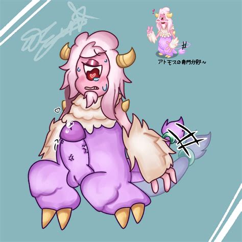 Rule 34 1monster Artist Signature Artist Upload Attmoz Big Blue Bubble Blue Background Blush