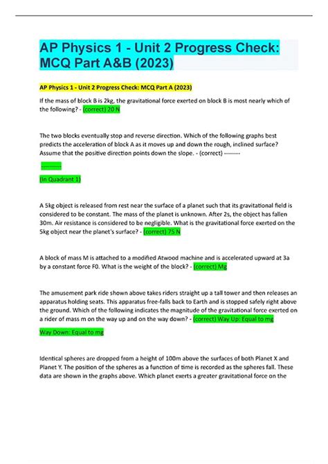 Unit 2 Progress Check Mcq Part A Mstering P Bio Unlocking Nswers To The S