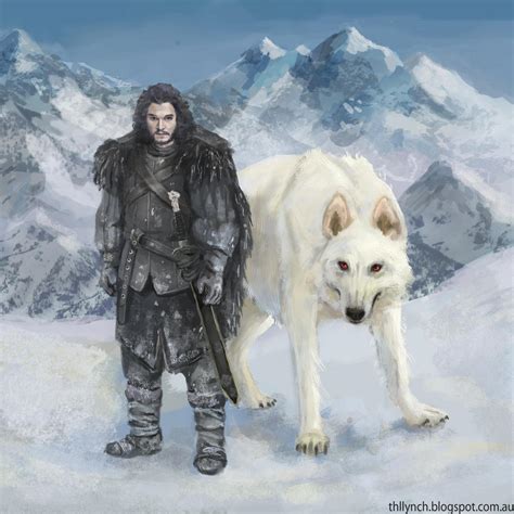 Jon Snow And Ghost By Thlbest On Deviantart