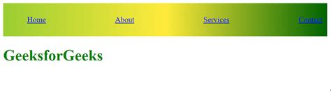 how to create a gradient navbar using html and inline css geeksforgeeks