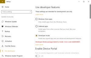 Fix Developer Mode Package Failed To Install Error Code X Techcult
