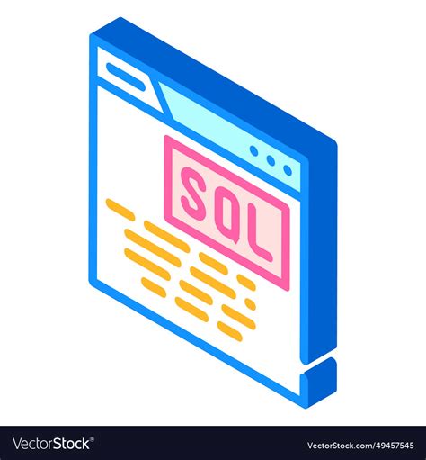 sql query database isometric icon royalty free vector image