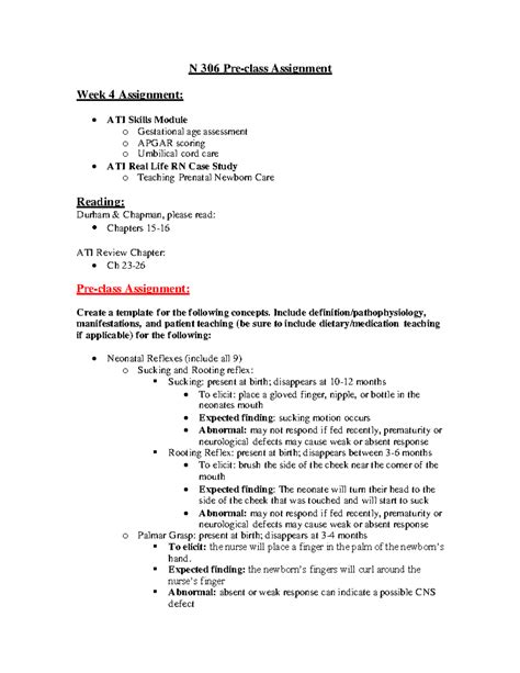 N306 Week 4 Pca Pre Class Assignment N 306 Pre Class Assignment