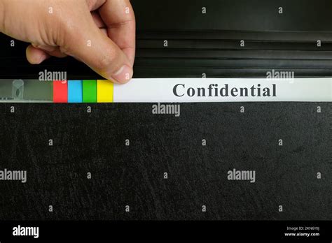 Confidential File Record In Black Binder Folder Confidential