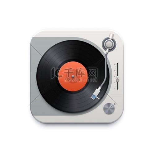 音乐黑胶唱片播放器界面图标矢量复古留声机带滑动器和指针的旋转光盘俯视图应用程序的图形设计元素迪斯科派对隔离在白色背景上音乐黑胶唱片播放器界面图标留声机背景图片免费下载海报banner高清大