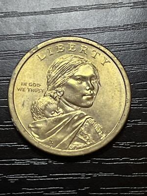 Rare Sacagawea One Dollar Coin Us Liberty Gold Color No Pruduction Year Ebay