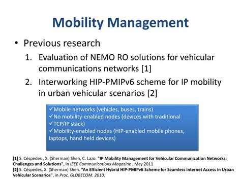 Ppt Mobility Management Privacy And Other Issues In Vehicular Networking Powerpoint