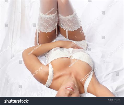 Young Sexy Redhead Woman White Lingerie Foto Stock 93469273 Shutterstock